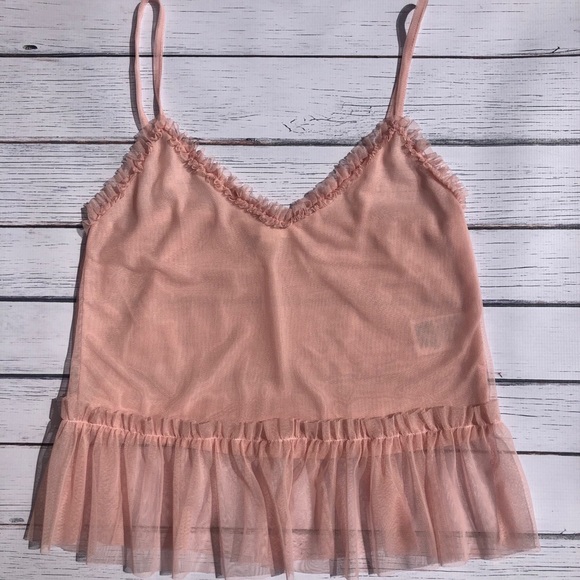 H&M | Tops | Hm Pink Ruffle Tank Top | Poshmark
